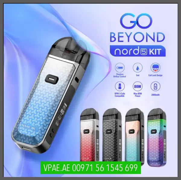 SMOK NORD 5 80W POD SYSTEM — VAPE ARAB EMIRATES (vpae.ae)
