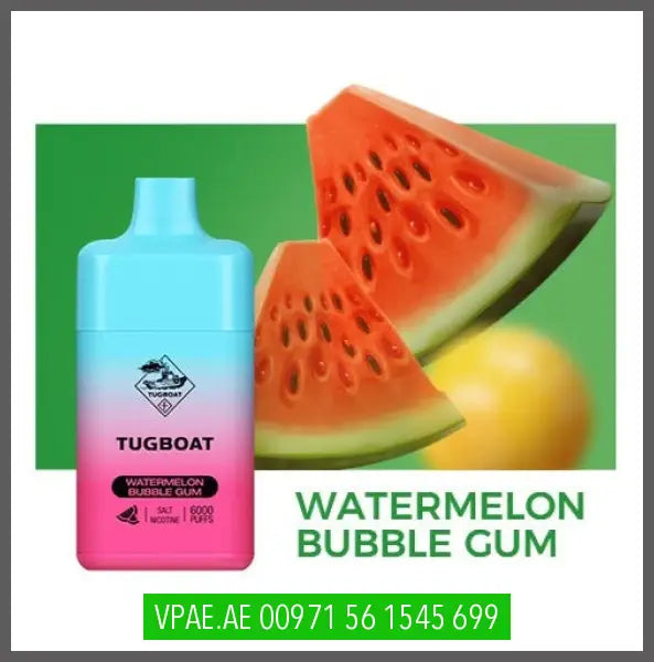 Watermelon Bubble Gum Tugboat Box 6000Puffs Dubai-UAE — VAPE ARAB ...